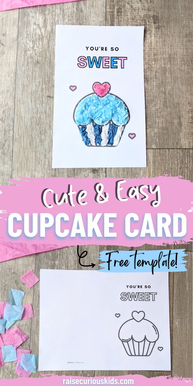 Cupcake Card Craft for Kids (Perfect for Valentine's Day!) - Raise ...