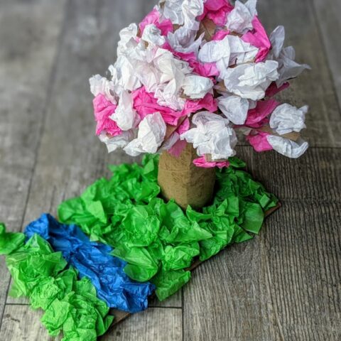 Cherry Blossom Tissue Paper Craft - Raise Curious Kids