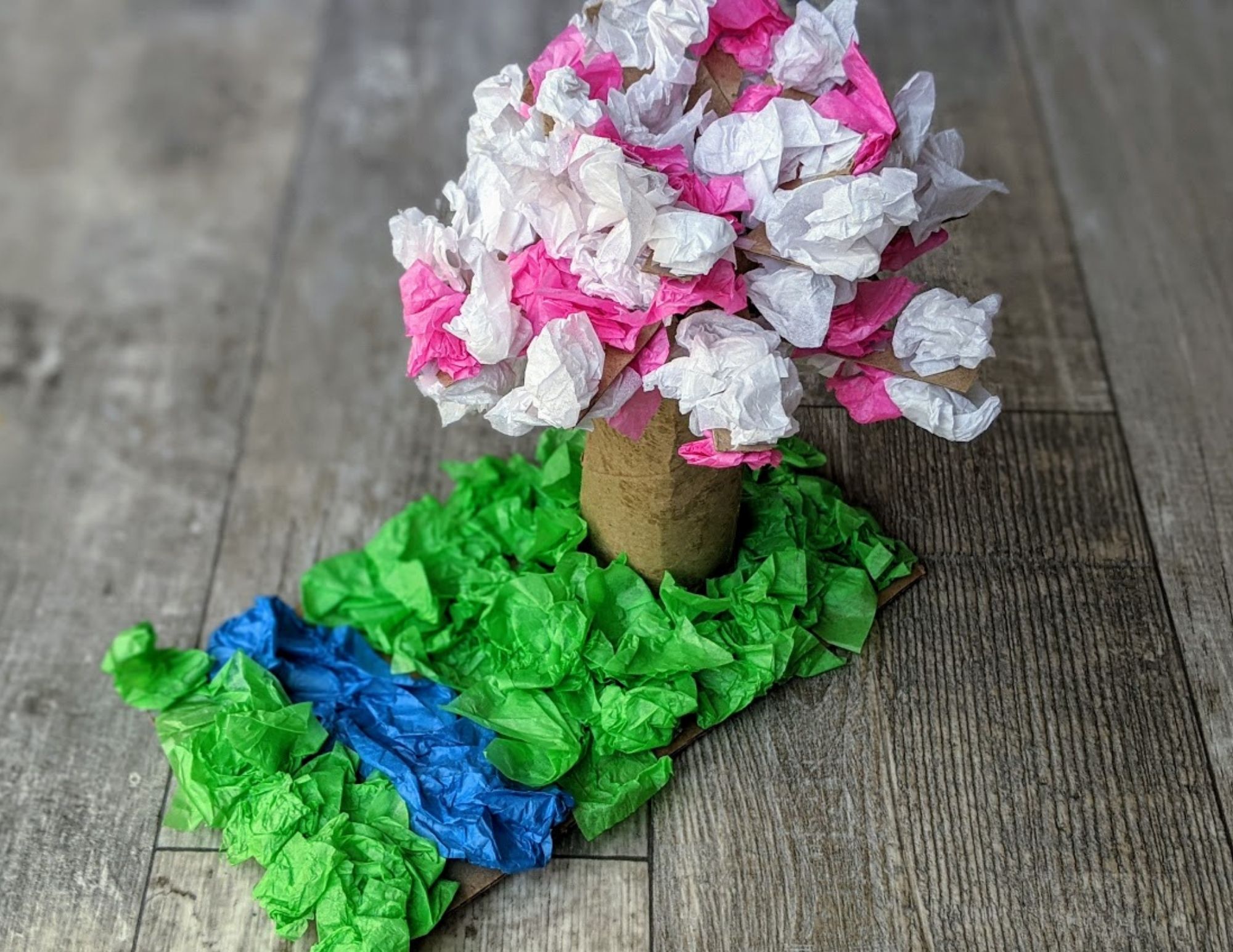 Cherry Blossom Tissue Paper Craft - Raise Curious Kids