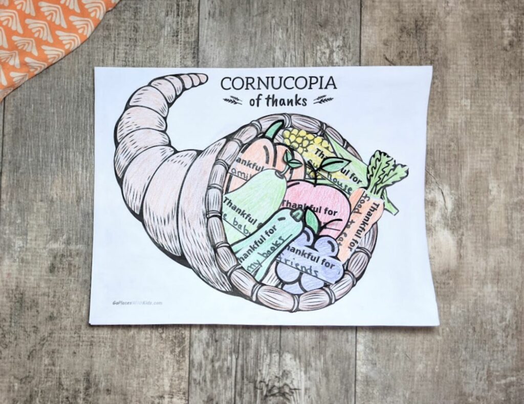 Cornucopia Kids Craft- Cultivate Thankfulness! - Raise Curious Kids