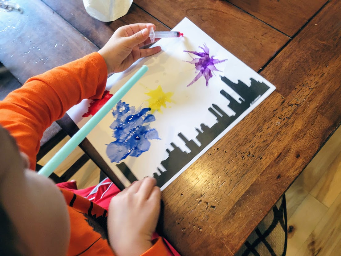 Firework Blow Painting Craft for Kids - Raise Curious Kids