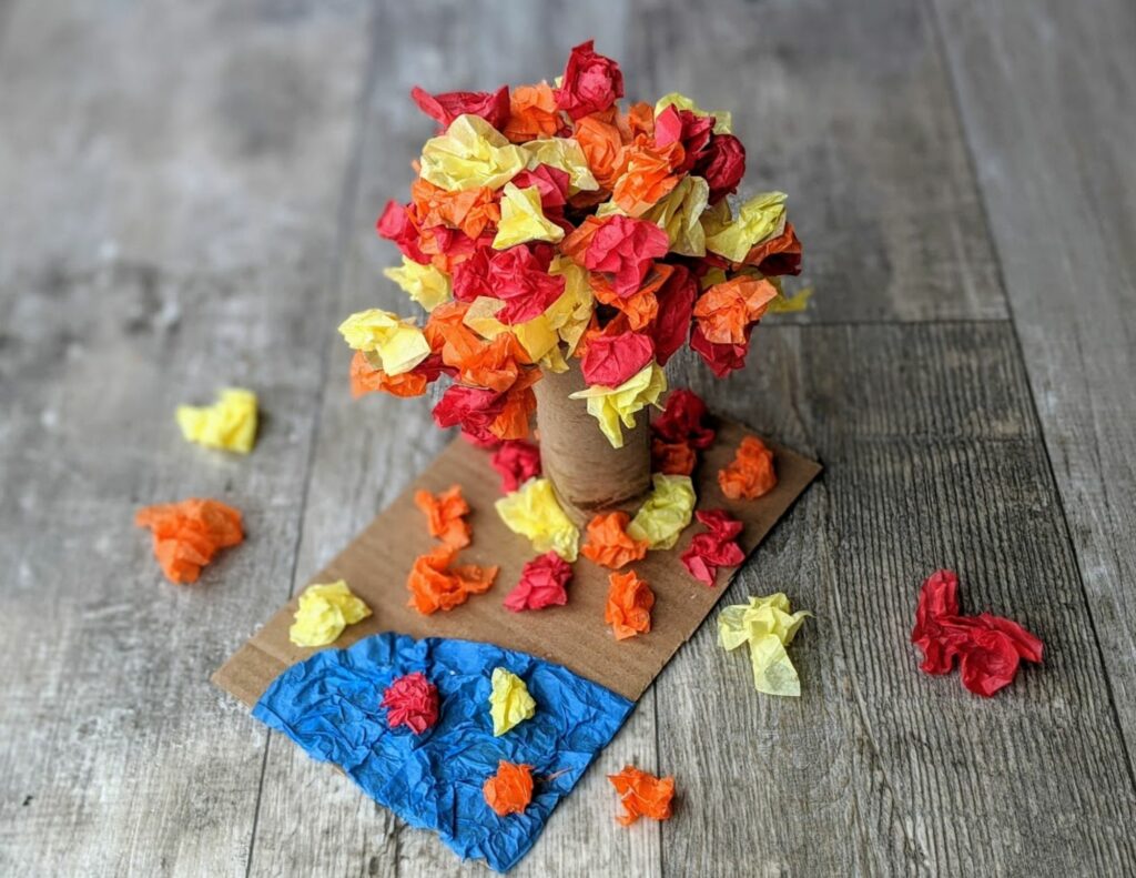 Fall Leaves Tissue Paper Craft - Raise Curious Kids