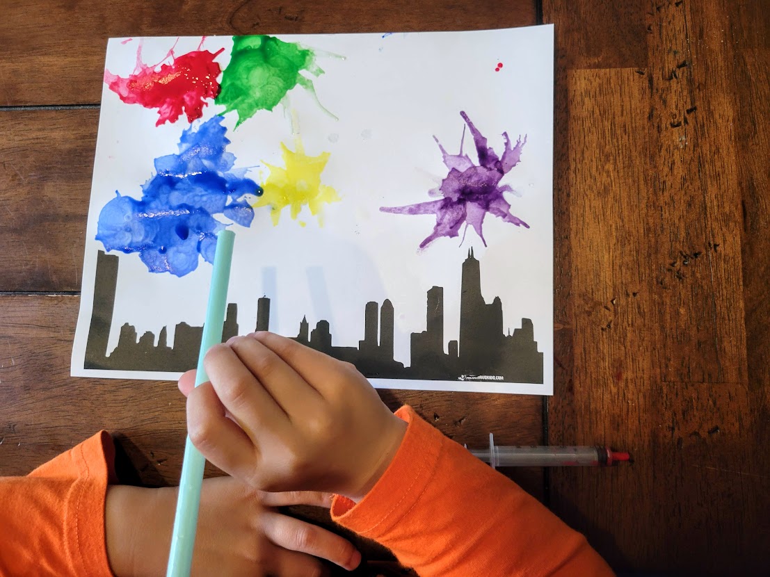 Firework Blow Painting Craft for Kids - Raise Curious Kids