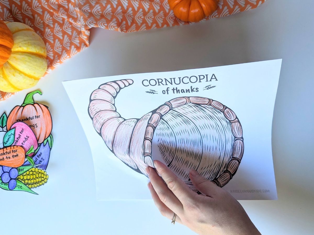 Cornucopia Craft for Kids- Cultivate Thankfulness! - Raise Curious Kids