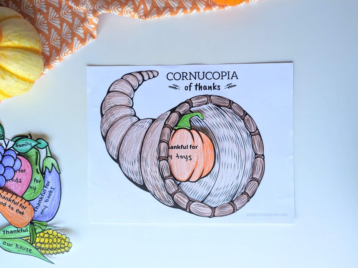 Cornucopia Craft for Kids- Cultivate Thankfulness! - Raise Curious Kids