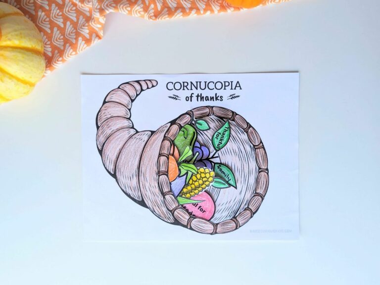 Cornucopia Craft for Kids- Cultivate Thankfulness! - Raise Curious Kids
