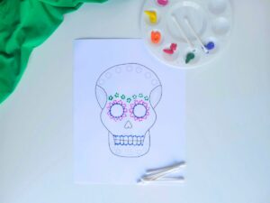 Sugar Skull Dot Art Craft (Free Template) - Raise Curious Kids