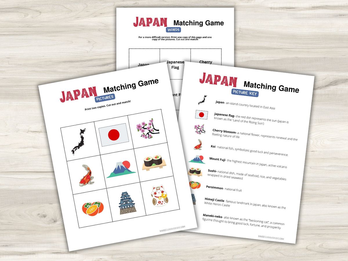 Japan Matching Game - Raise Curious Kids