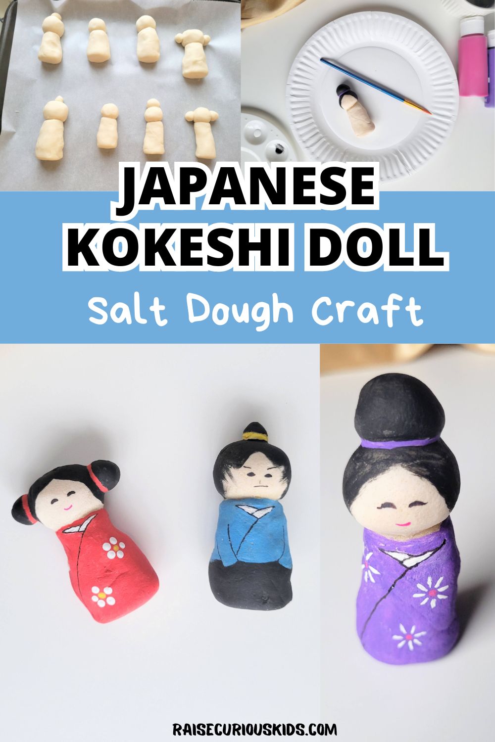 Japanese Kokeshi Doll Salt Dough Craft - Raise Curious Kids
