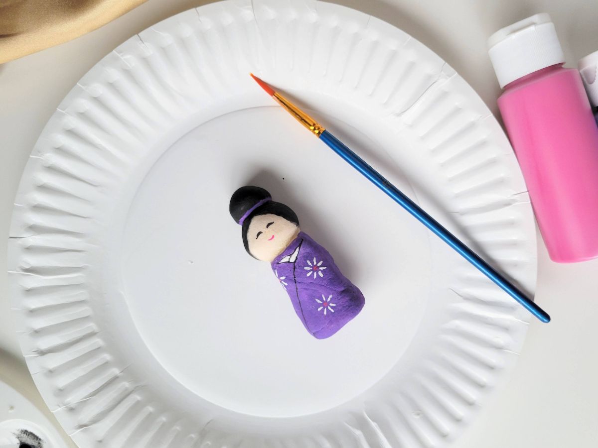 Japanese Kokeshi Doll Salt Dough Craft - Raise Curious Kids