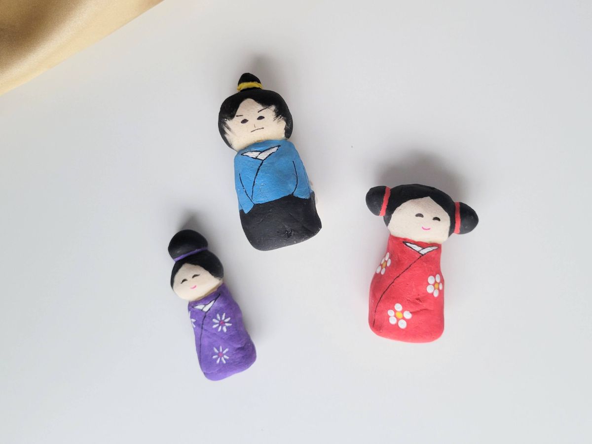Japanese Kokeshi Doll Salt Dough Craft - Raise Curious Kids