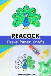Peacock Tissue Paper Craft - Raise Curious Kids