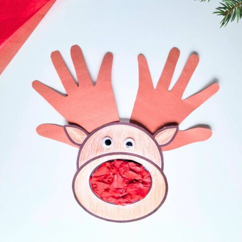 Cute and Easy Reindeer Handprint Craft - Raise Curious Kids