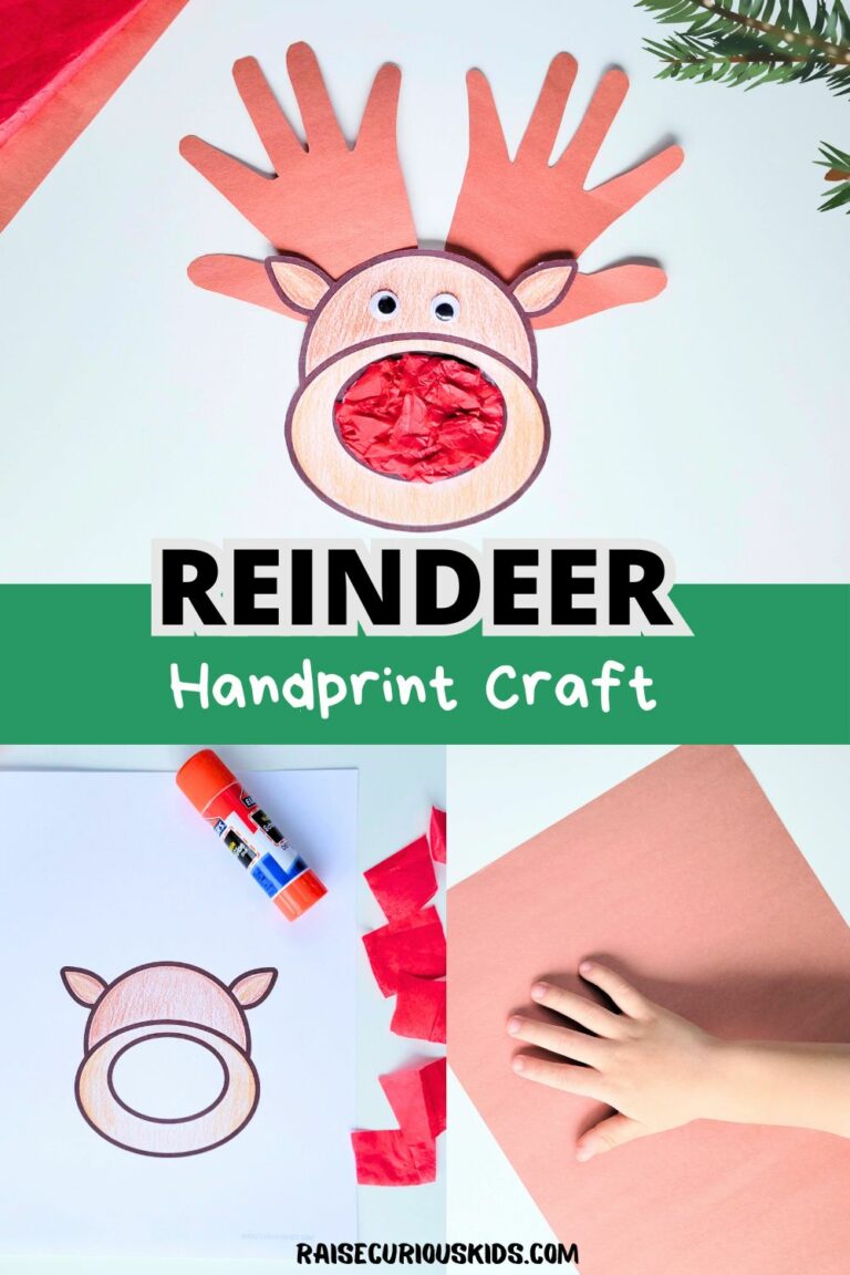 Cute and Easy Reindeer Handprint Craft - Raise Curious Kids
