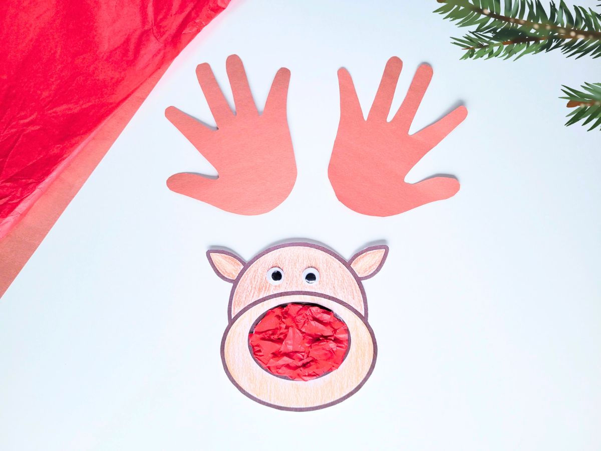 Cute and Easy Reindeer Handprint Craft - Raise Curious Kids