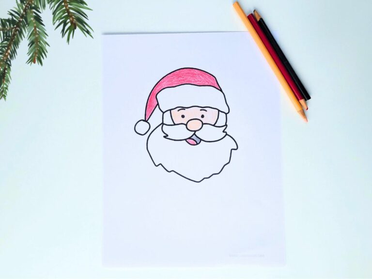 Santa Face Tissue Paper Craft (Free Template) - Raise Curious Kids