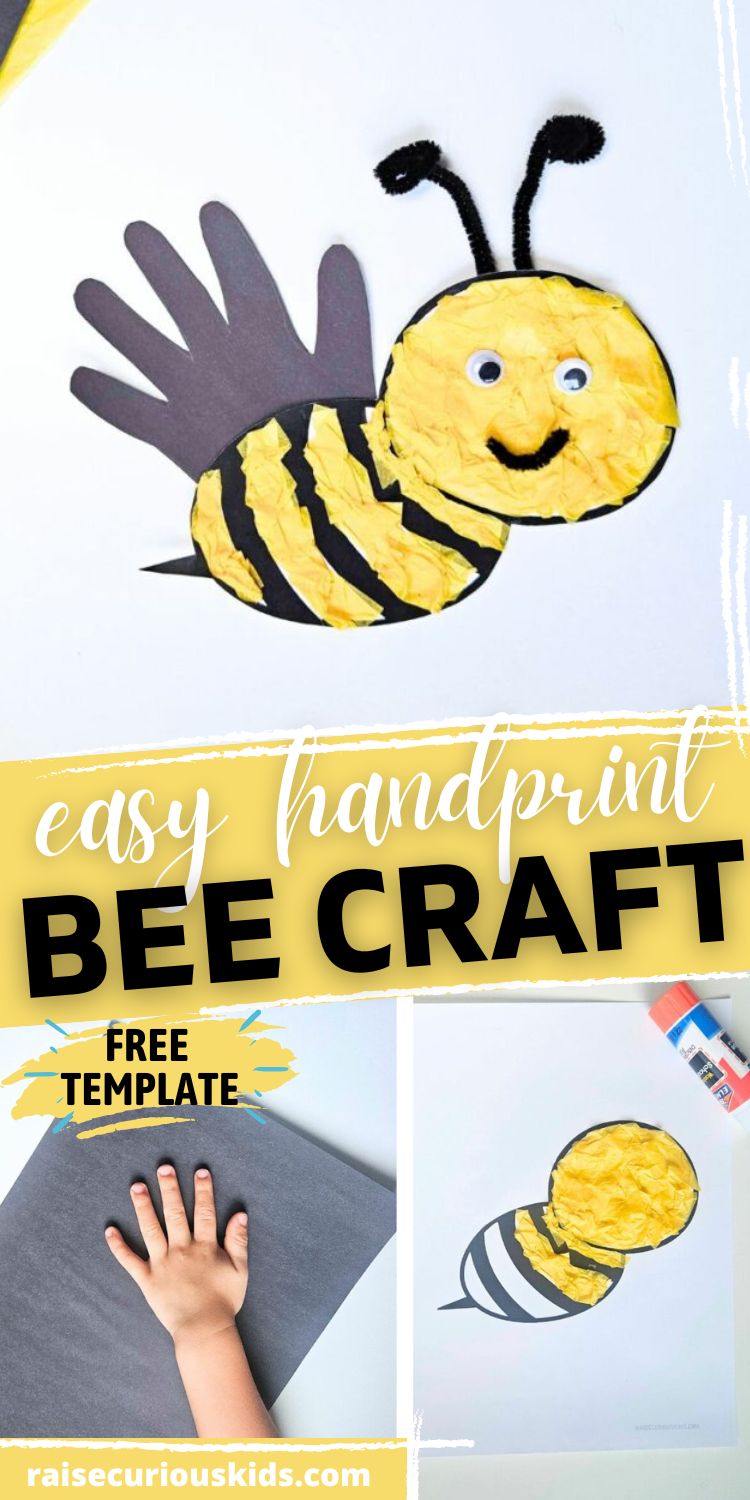 Adorable Bee Handprint Craft for Kids (Free Template) - Raise Curious Kids