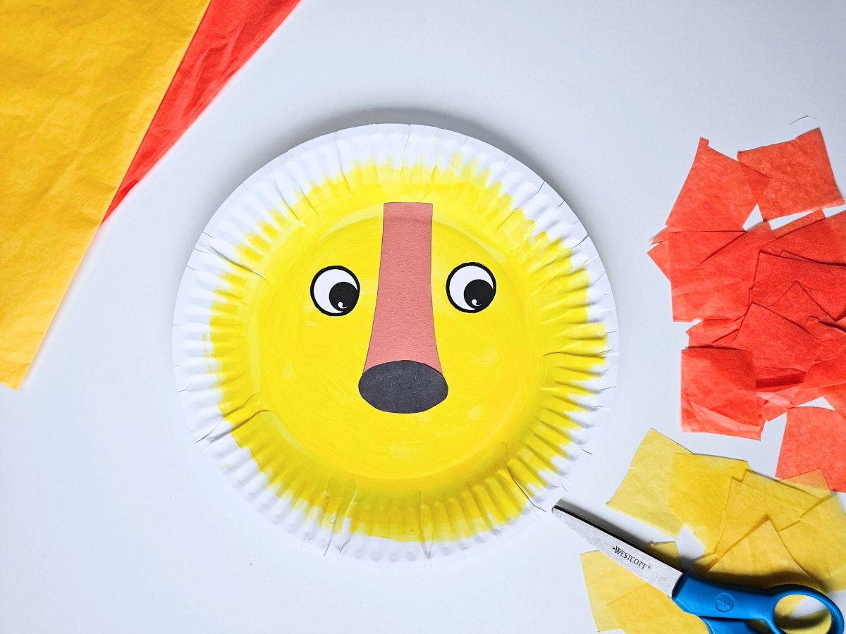 Lion Paper Plate Craft (free template) - Raise Curious Kids