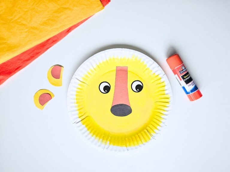 Lion Paper Plate Craft (free template) - Raise Curious Kids