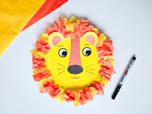Lion Paper Plate Craft (free template) - Raise Curious Kids