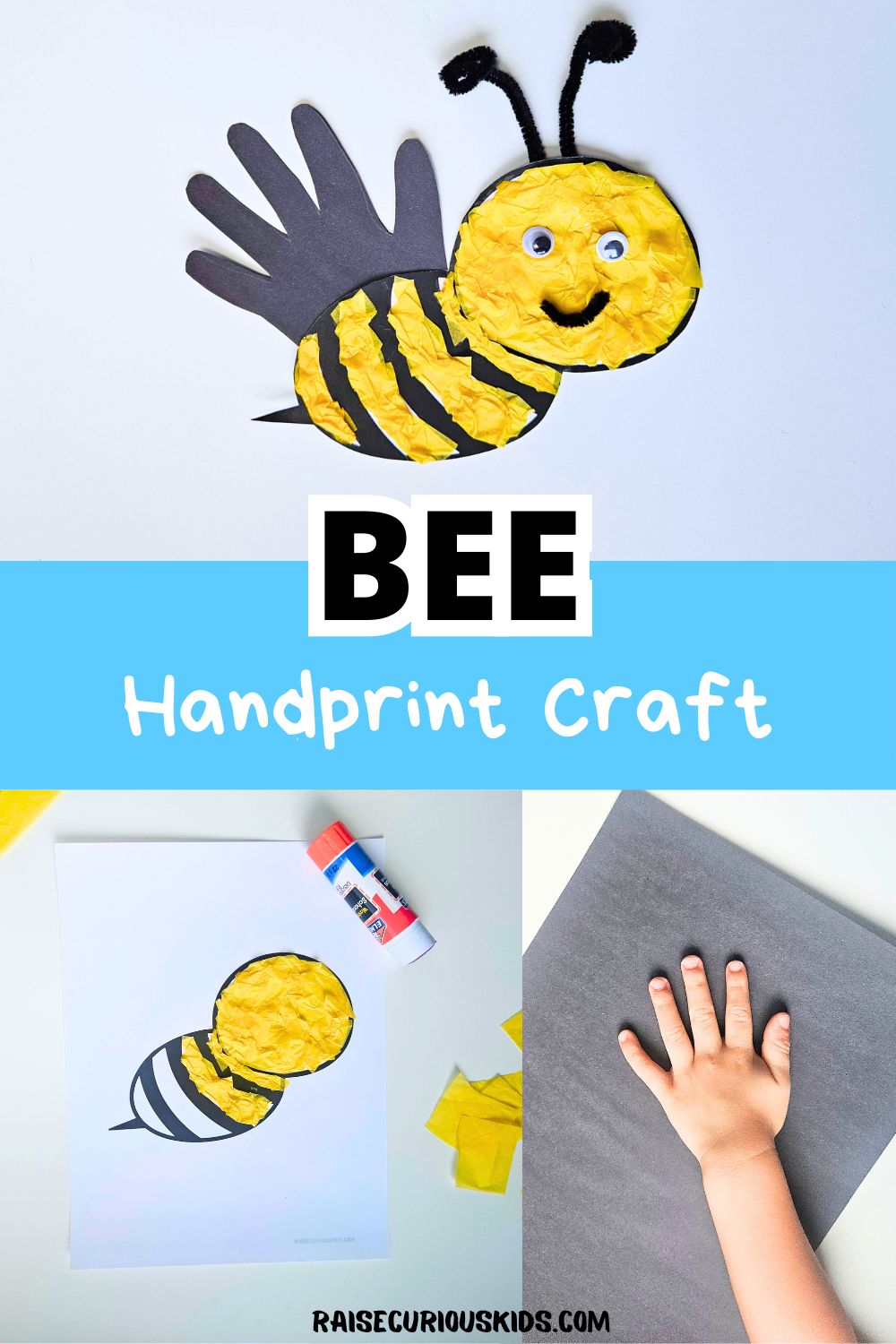 Adorable Bee Handprint Craft for Kids (Free Template) - Raise Curious Kids