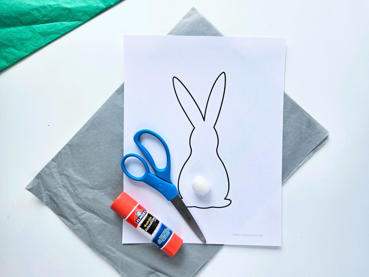 Easy Rabbit Tissue Paper Craft for Kids - Raise Curious Kids