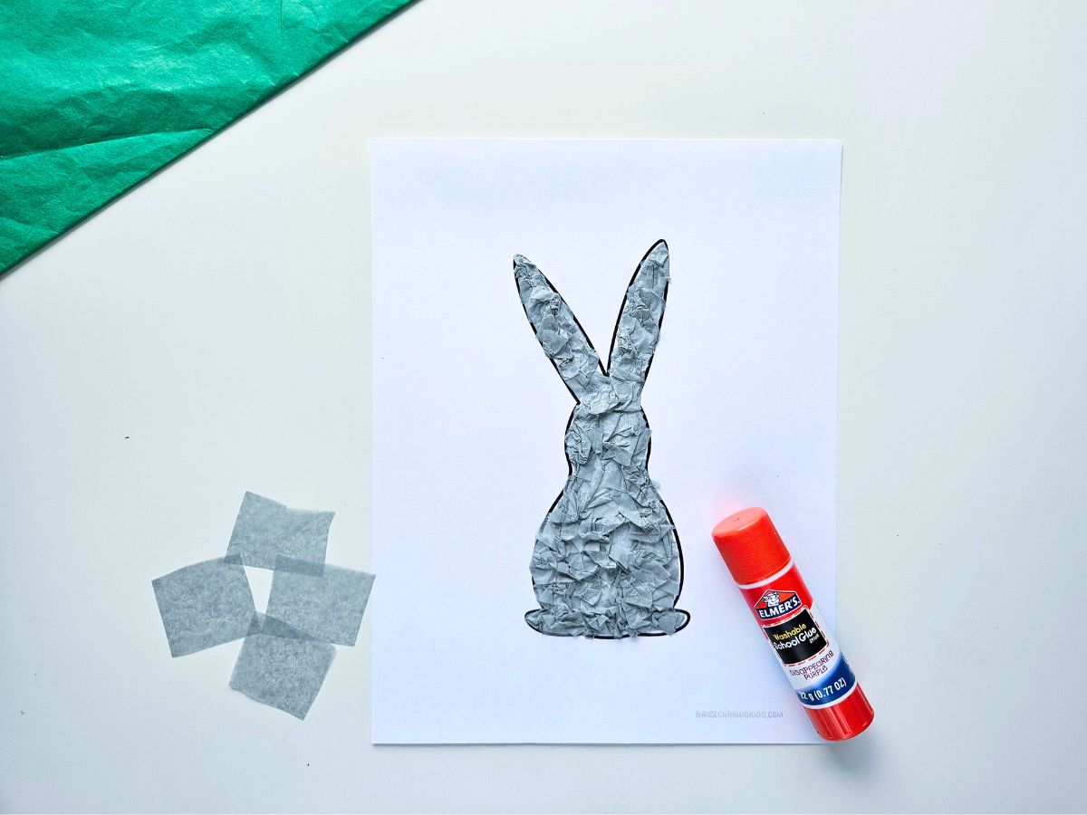 Easy Rabbit Tissue Paper Craft for Kids - Raise Curious Kids