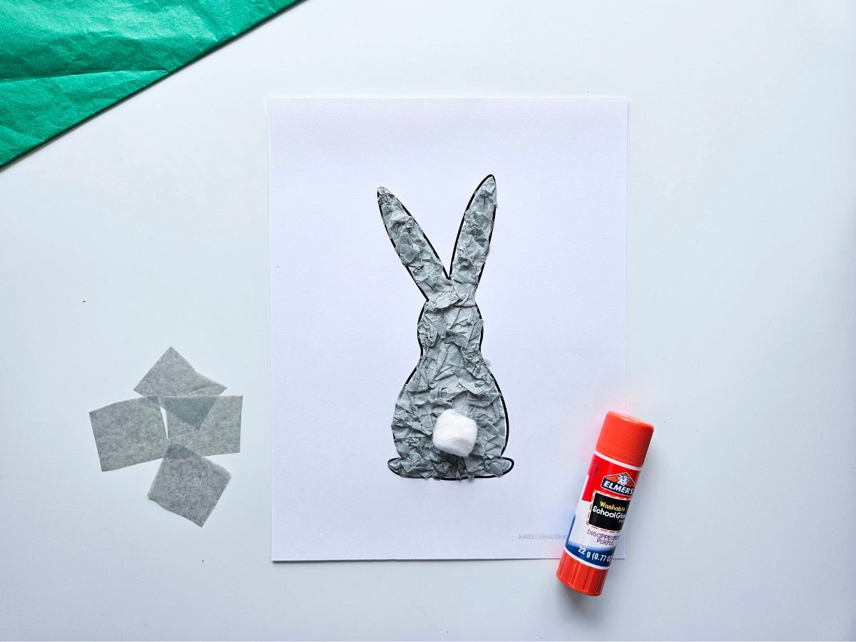 Easy Rabbit Tissue Paper Craft for Kids - Raise Curious Kids