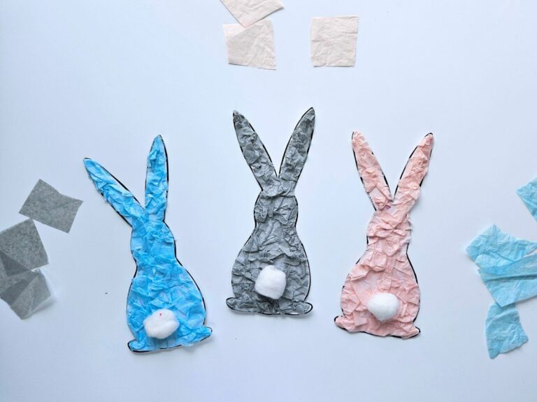 Easy Rabbit Tissue Paper Craft for Kids - Raise Curious Kids