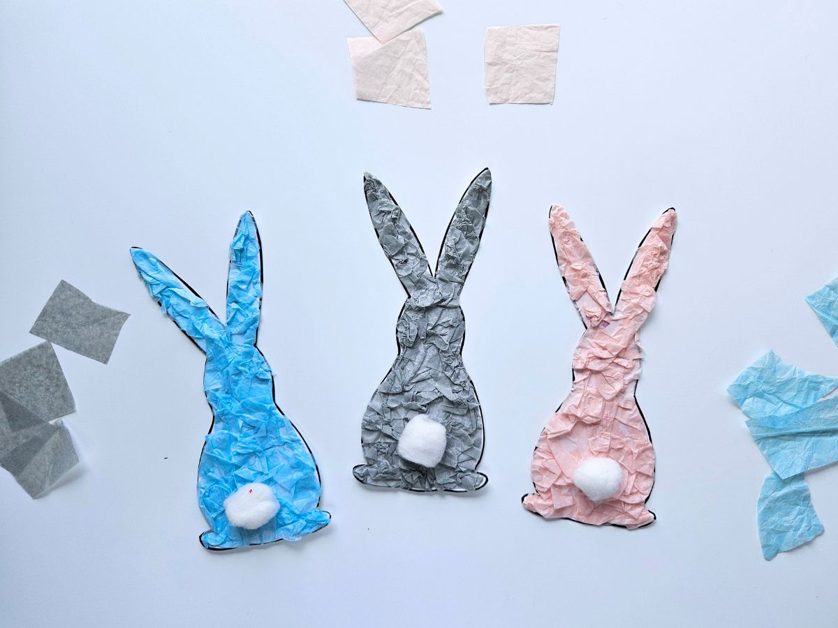 Easy Rabbit Tissue Paper Craft for Kids - Raise Curious Kids