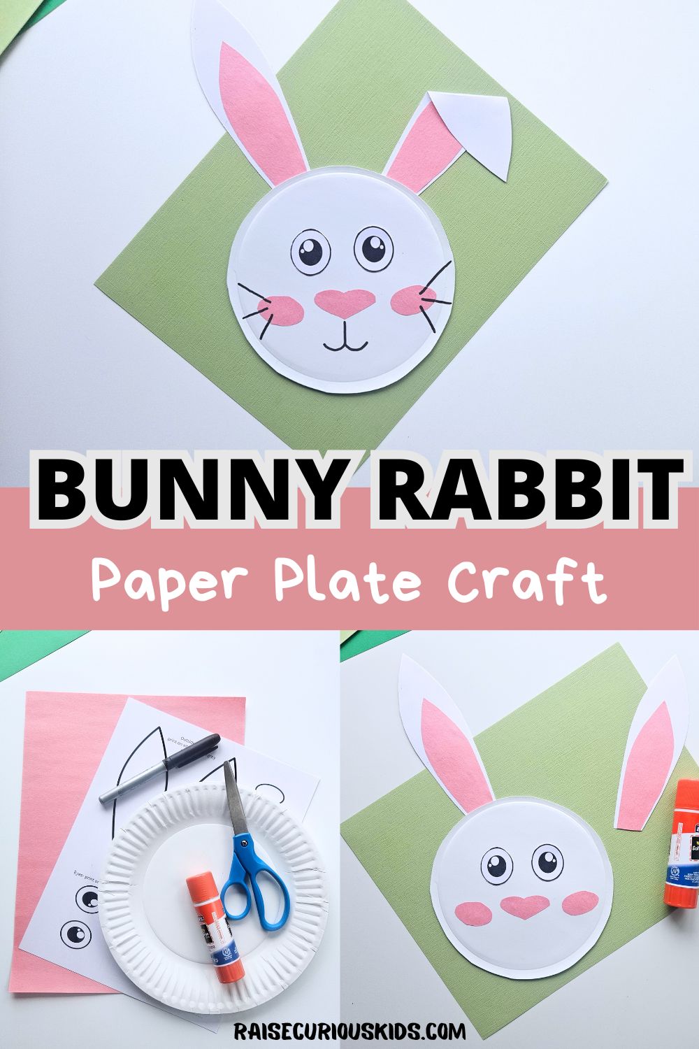 Bunny Rabbit Paper Plate Craft for Kids - Raise Curious Kids