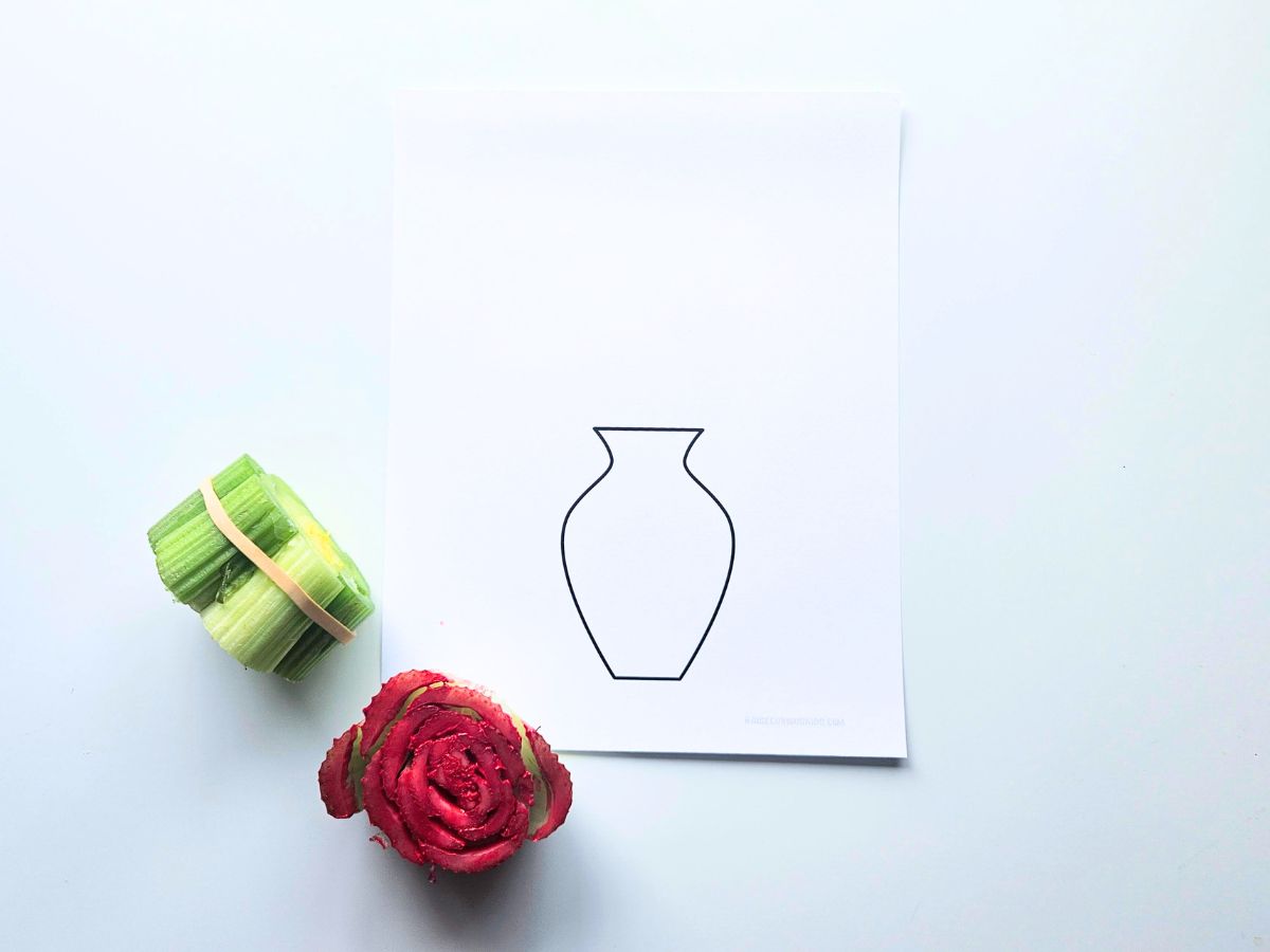 How to Make Celery Stamp Flowers (Free template) - Raise Curious Kids