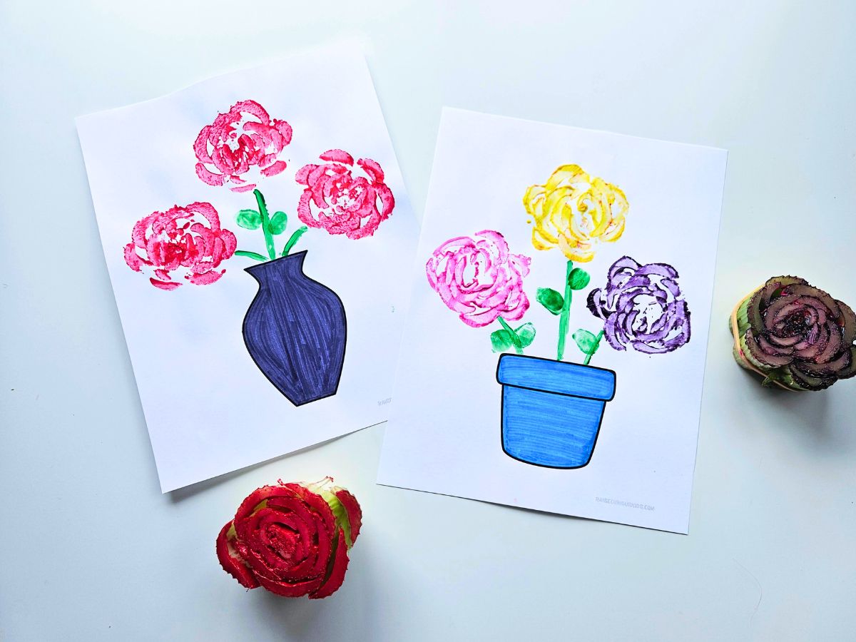 How to Make Celery Stamp Flowers (Free template) - Raise Curious Kids
