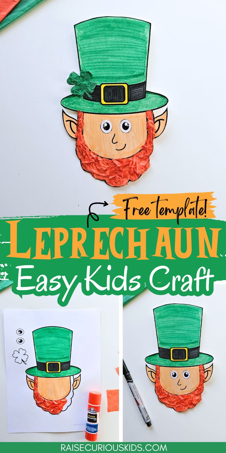 Leprechaun Craft for Kids (with free printable) - Raise Curious Kids