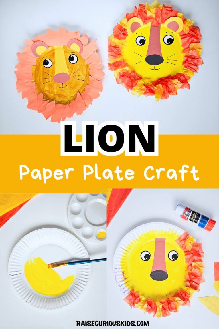 Lion Paper Plate Craft (free template) - Raise Curious Kids