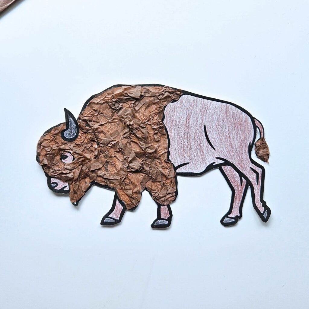 American Bison Tissue Paper Craft for Kids - Raise Curious Kids