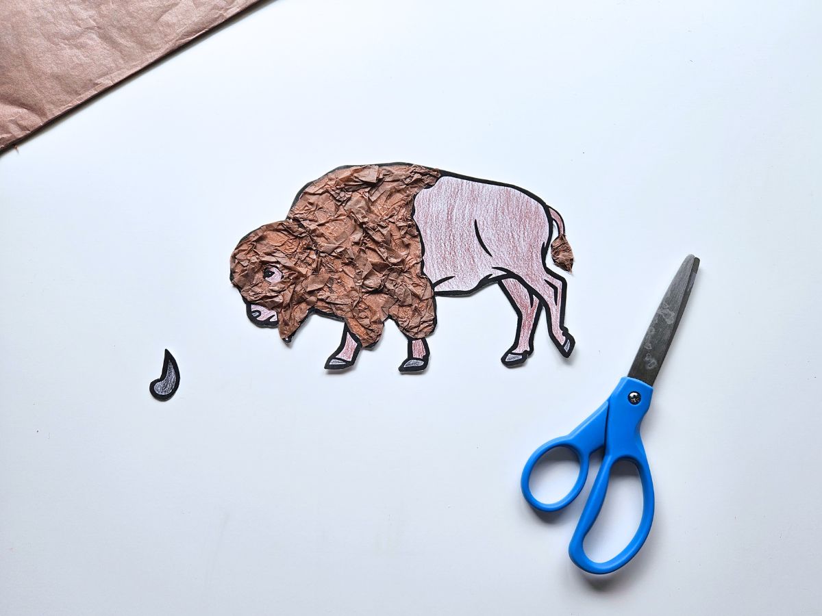 American Bison Tissue Paper Craft for Kids - Raise Curious Kids