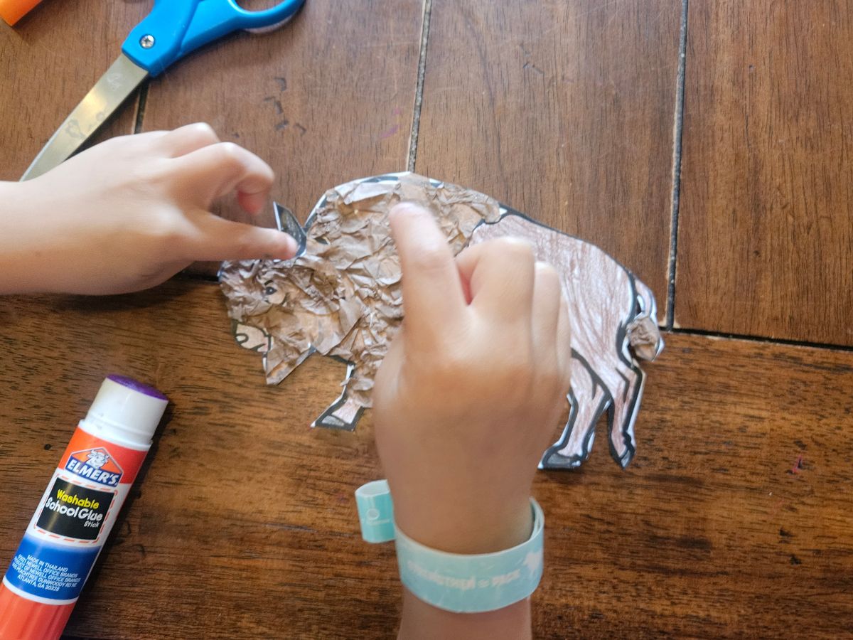 American Bison Tissue Paper Craft for Kids - Raise Curious Kids