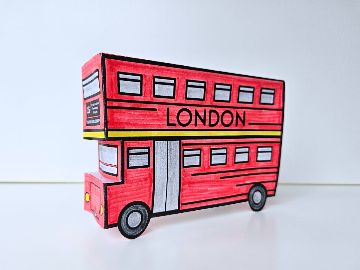 Double Decker Bus 3D Craft for Kids - Raise Curious Kids