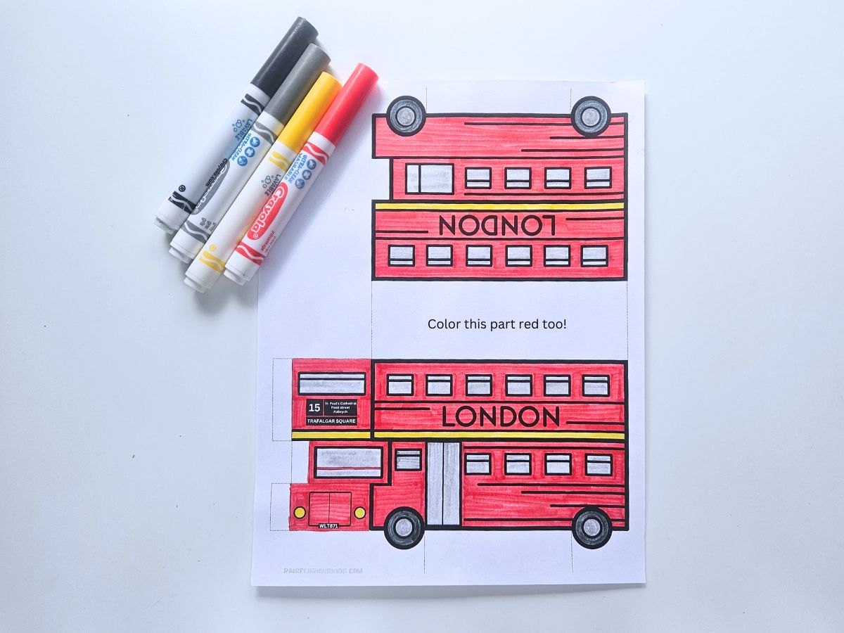 Double Decker Bus 3D Craft for Kids - Raise Curious Kids