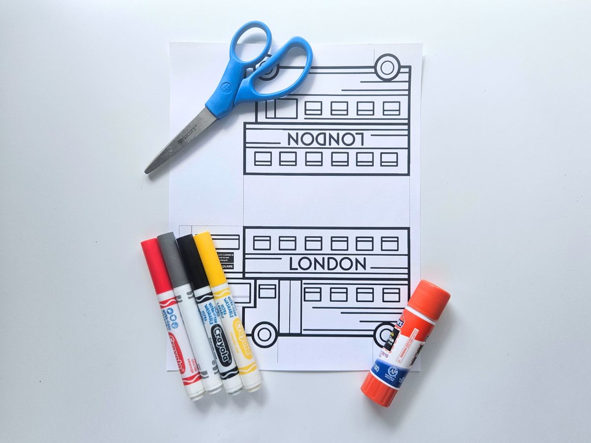 Double Decker Bus 3D Craft for Kids - Raise Curious Kids