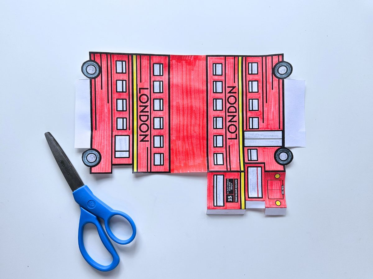 Double Decker Bus 3D Craft for Kids - Raise Curious Kids