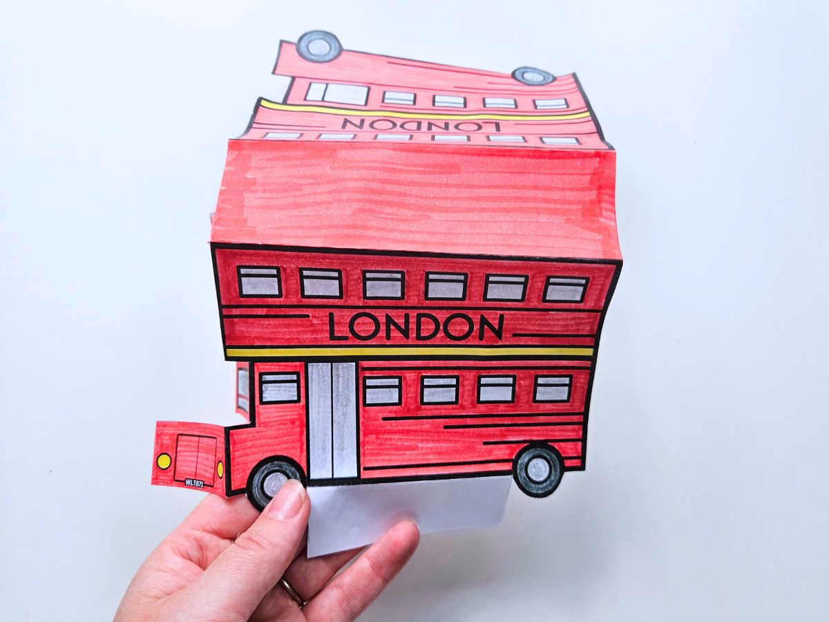Double Decker Bus 3D Craft for Kids - Raise Curious Kids