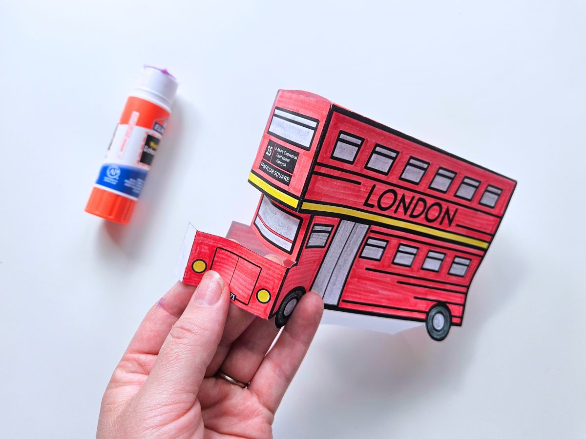 Double Decker Bus 3D Craft for Kids - Raise Curious Kids