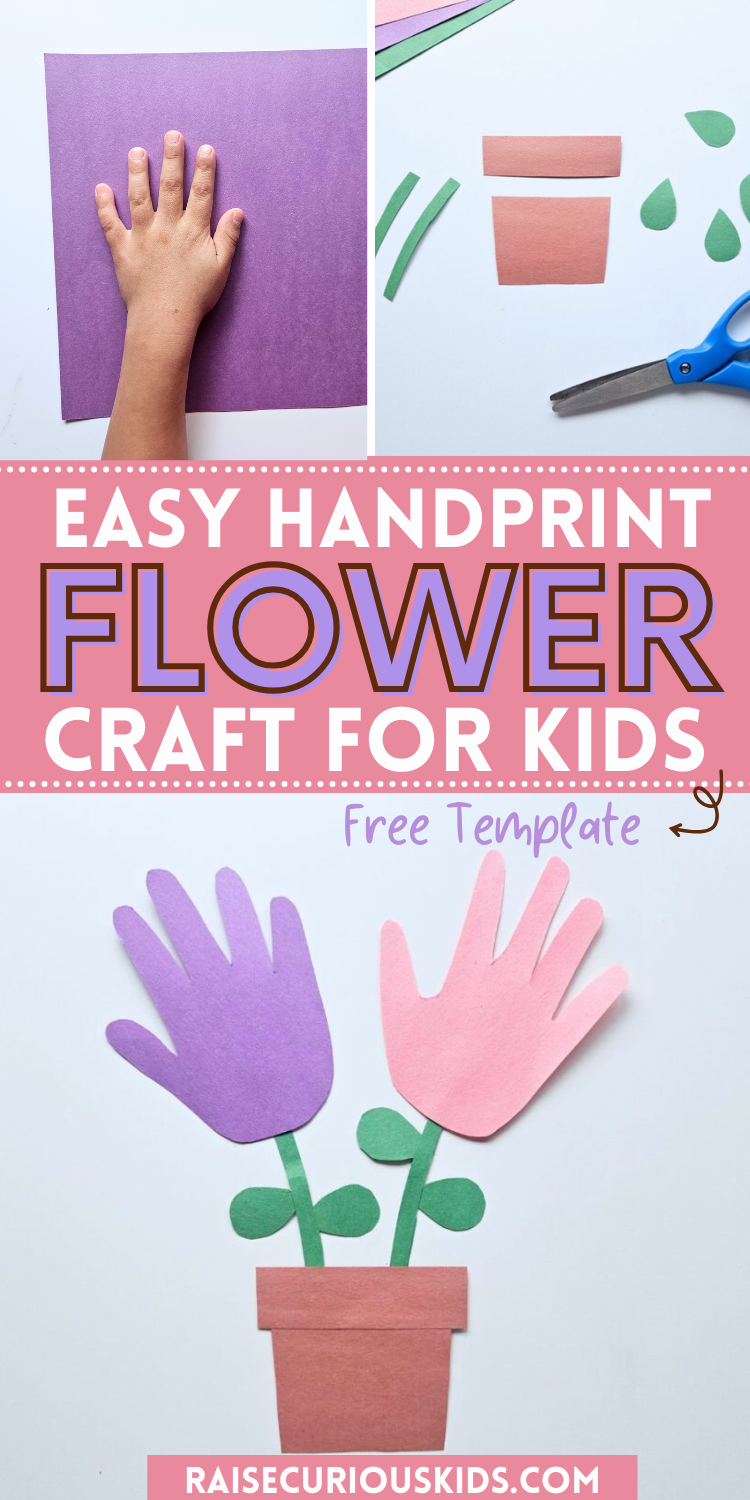 Flower Handprint Craft for Kids (With Free Card Template!) - Raise ...