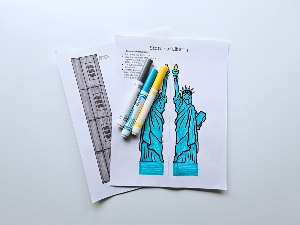Statue of Liberty 3D Craft for Kids - Raise Curious Kids