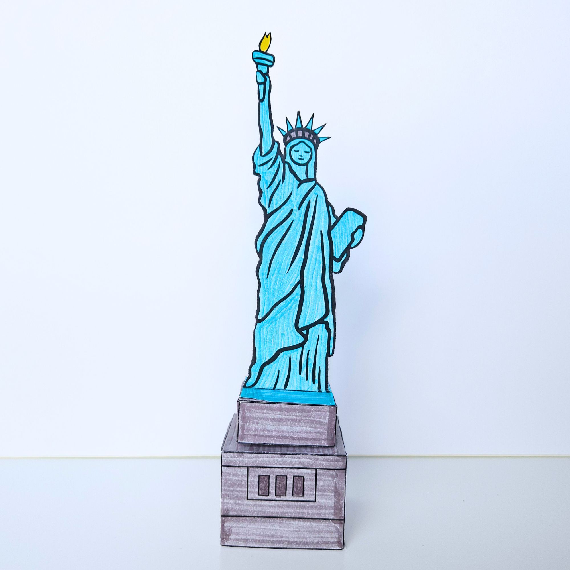 Statue of Liberty 3D Craft for Kids - Raise Curious Kids