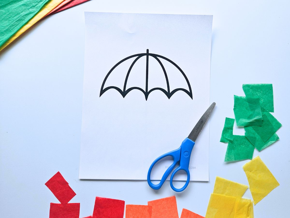 Umbrella Tissue Paper Craft for Kids - Raise Curious Kids