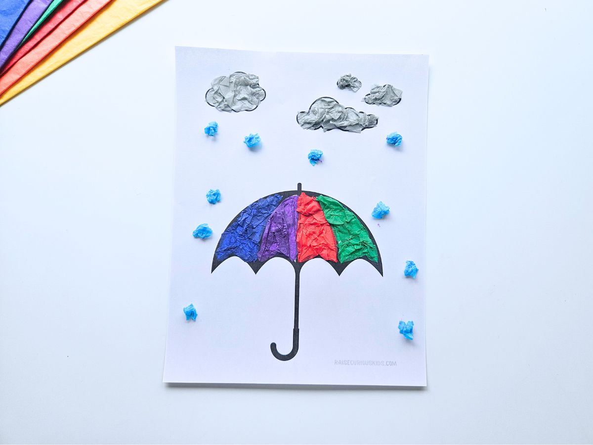 Umbrella Tissue Paper Craft for Kids - Raise Curious Kids