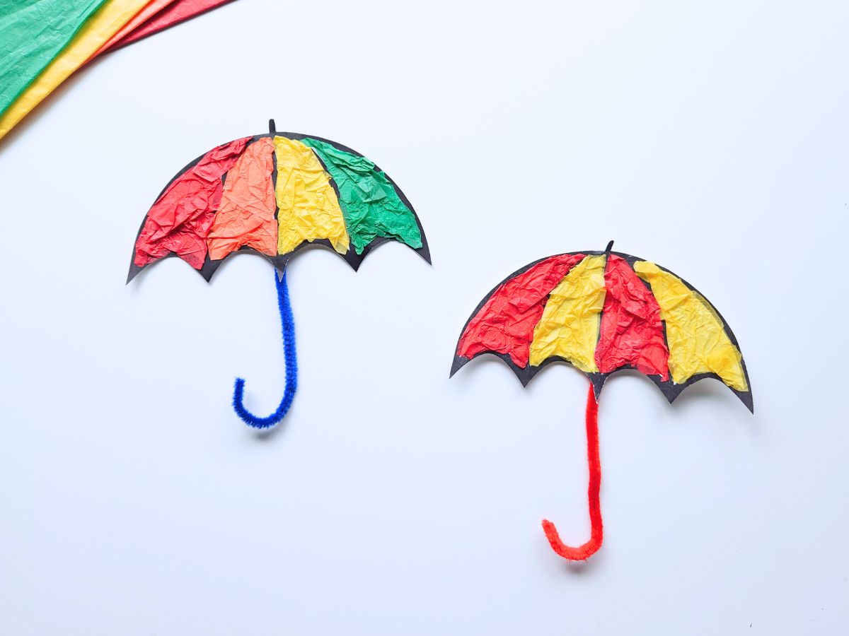 Umbrella Tissue Paper Craft for Kids - Raise Curious Kids